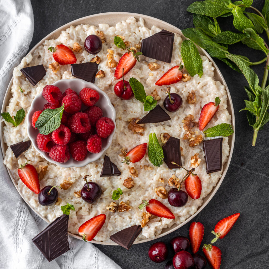 Dainty Rice | Wildflower honey rice pudding board